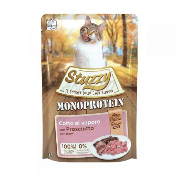 Stuzzy Cat Monoprotein GF šunka 12 x 85 g | ABC-ZOO