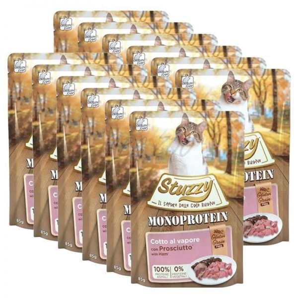 Stuzzy Cat Monoprotein GF šunka 12 x 85 g | ABC-ZOO