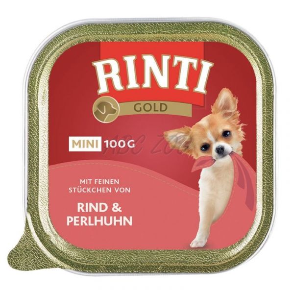 Rinti Gold Mini Adult govedina in pegatka v posodici 100 g | ABC-ZOO